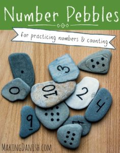 Number Pebbles for practicing numbers and counting