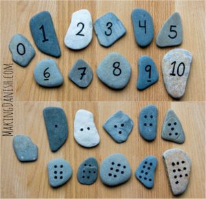 Number Pebbles for practicing numbers and counting