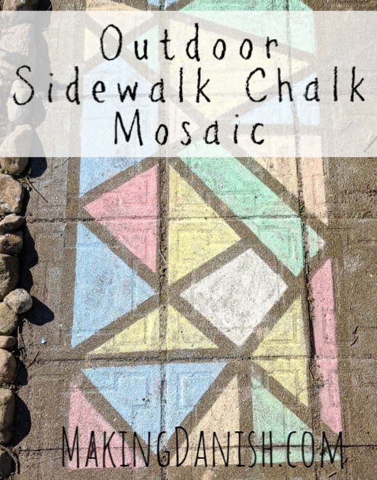 Outdoor sidewalk chalk mosaic